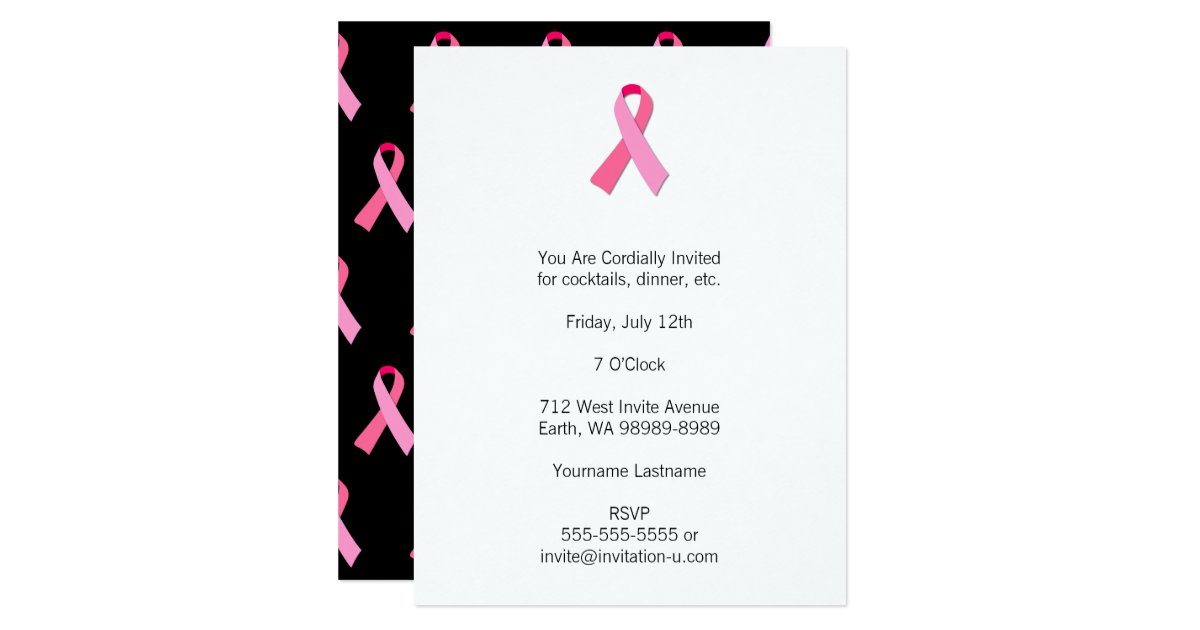 Pink Ribbon Invitation | Zazzle.com