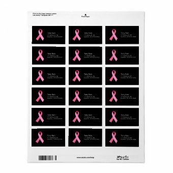 Pink Ribbon Label | Zazzle