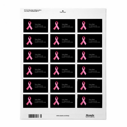 Pink Ribbon Label | Zazzle
