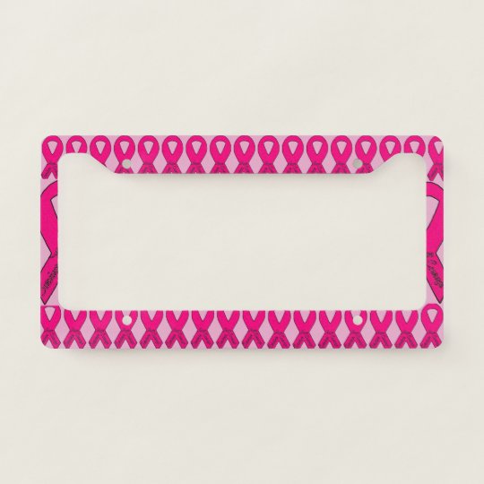 pink ribbon License Plate Frame | Zazzle.com