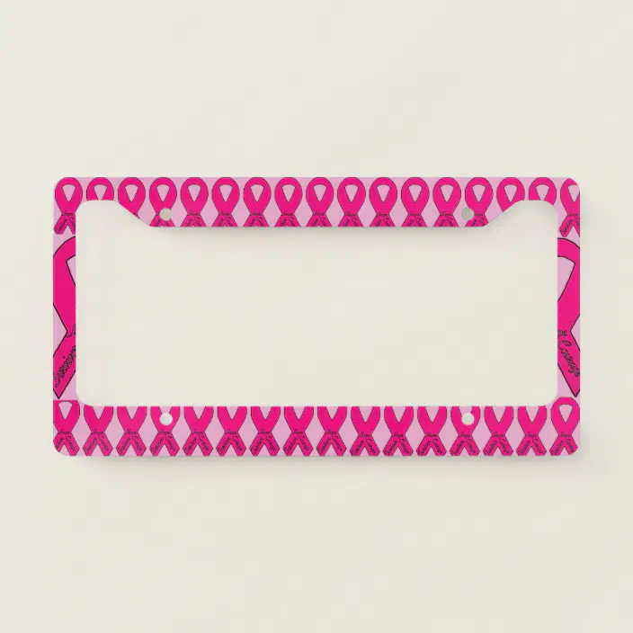 pink ribbon License Plate Frame | Zazzle