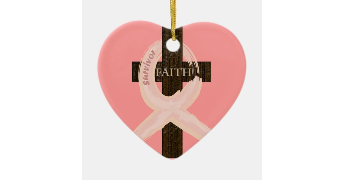 Pink Ribbon of Faith Ornament | Zazzle