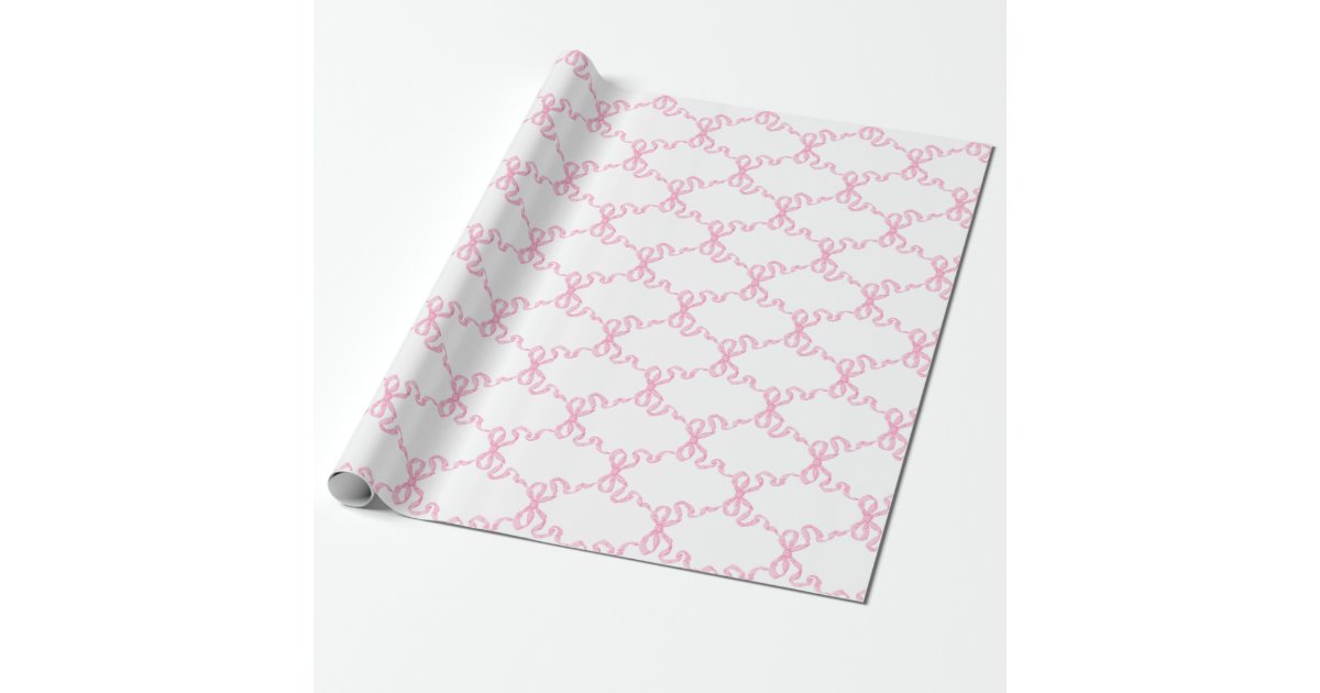 Pink Ribbon Trellis Wrapping Paper | Zazzle