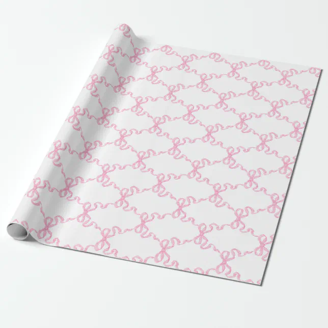 Pink Ribbon Trellis Wrapping Paper | Zazzle