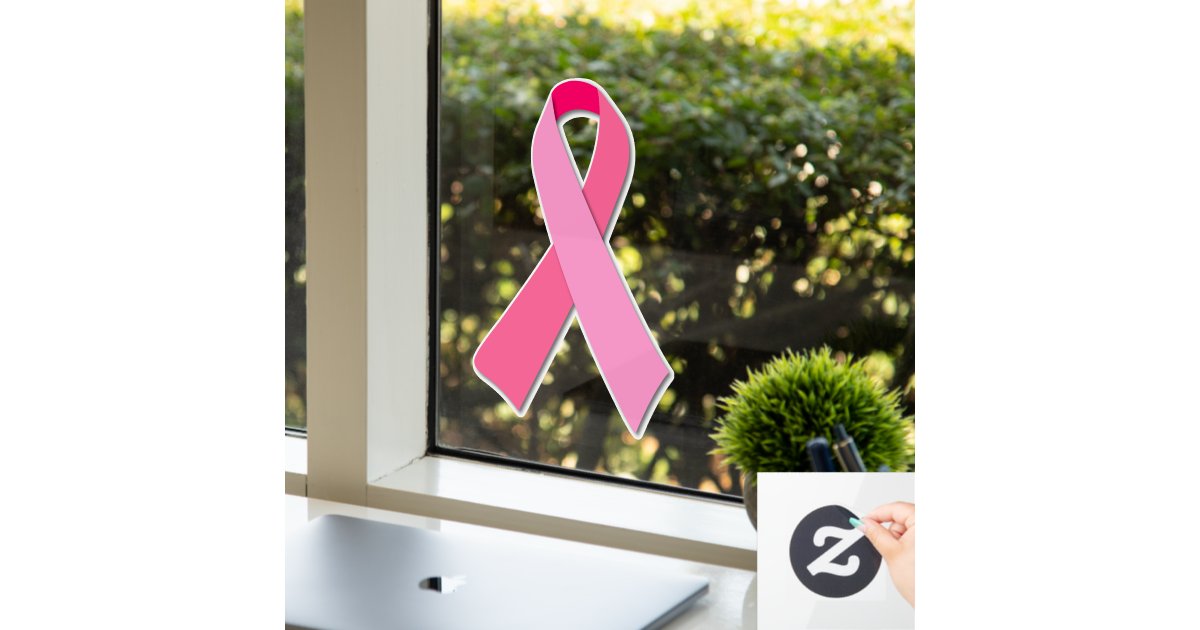 Pink Ribbon Window Cling | Zazzle