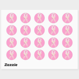 Pink Ribbon with White Dove Stickers | Zazzle