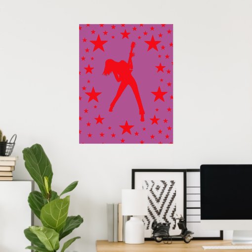 Pink Rock Star Poster | Zazzle