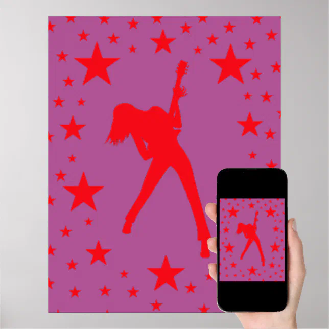 Pink Rock Star Poster | Zazzle