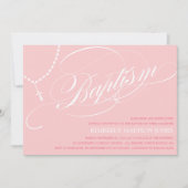 PINK ROSARY BEADS | BAPTISM INVITATION | Zazzle