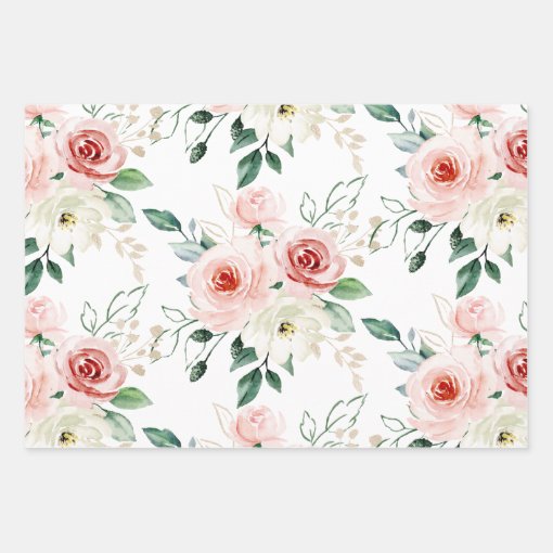 Pink Rose Birthday Wrapping Paper Sheets | Zazzle