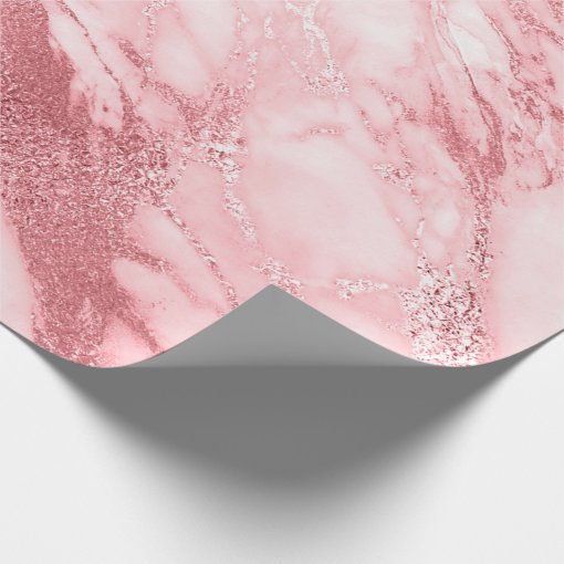 Pink Rose Blush White Marble Molten Pastel VIP Wrapping Paper | Zazzle