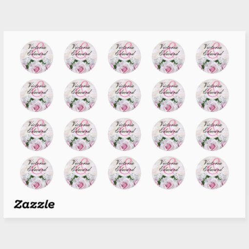 Pink Rose Bokeh Wedding Classic Round Sticker | Zazzle