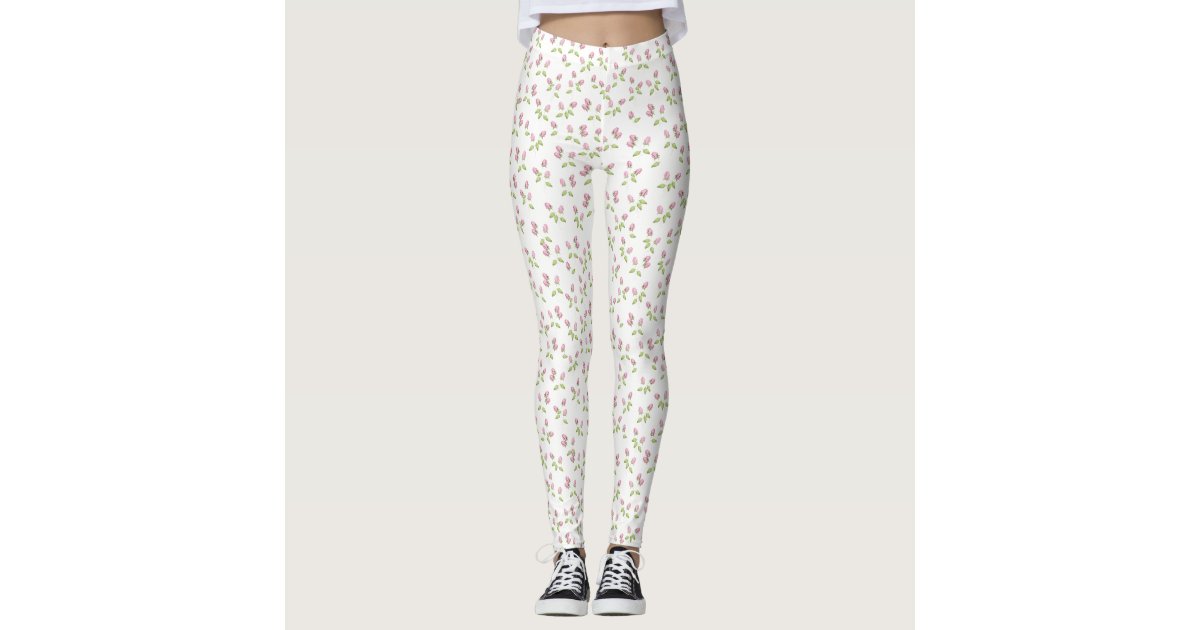 Pink Rose Bud Leggings Zazzle