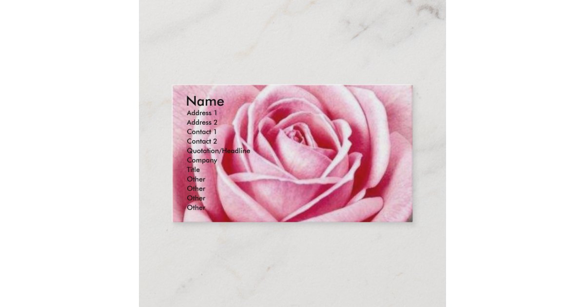Pink Rose Business Cards | Zazzle