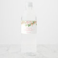 Pink Rose Elegant Floral Girl Baby Shower Water Bottle Label | Zazzle