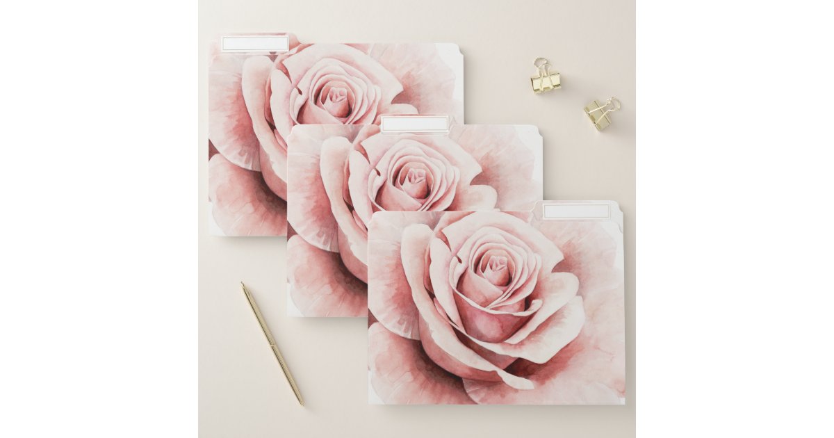 Pink Rose File Folder | Zazzle
