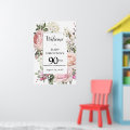Pink Rose Floral 90th Birthday Welcome Sign | Zazzle