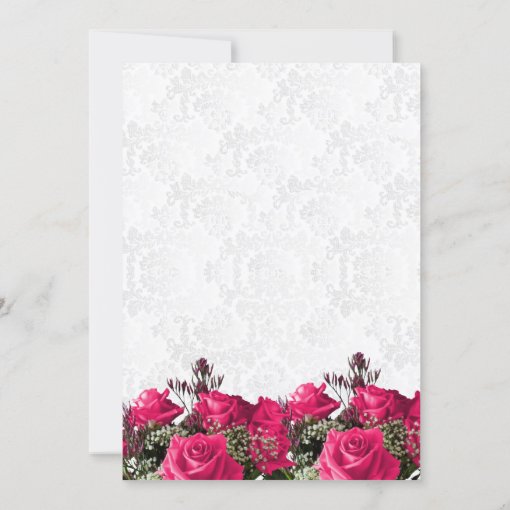 Pink Rose Floral Wedding Invitation | Zazzle