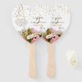 Pink Rose Flower Wedding Hand Fan | Zazzle