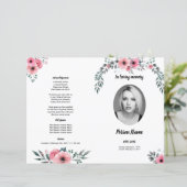PINK ROSE | Funeral Program Template | Zazzle