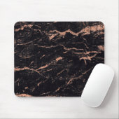 Pink Rose Gold Black Glitter Marble Stone Mouse Pad | Zazzle