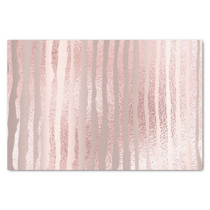 Pink Rose Gold Blush Metallic Silver Strokes Lines Tissue Paper ...