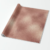 Pink Rose Gold Blush Peach Shiny Glass Powder Wrapping Paper | Zazzle