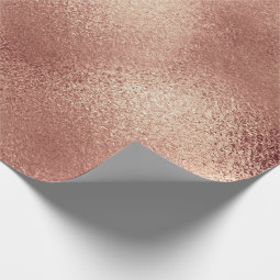 Pink Rose Gold Blush Peach Shiny Glass Powder Wrapping Paper | Zazzle