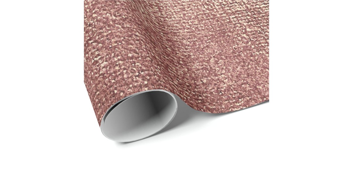 Pink Rose Gold Blush Peach Shiny Metallic Powder Wrapping Paper | Zazzle