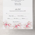 Pink Rose Gold Floral Wedding All In One Invitation | Zazzle