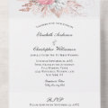 Pink Rose Gold Floral Wedding All In One Invitation | Zazzle