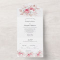 Pink Rose Gold Floral Wedding All In One Invitation | Zazzle
