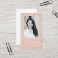 Pink Rose & Gold Geometric Photo Layout & Monogram Business Card | Zazzle