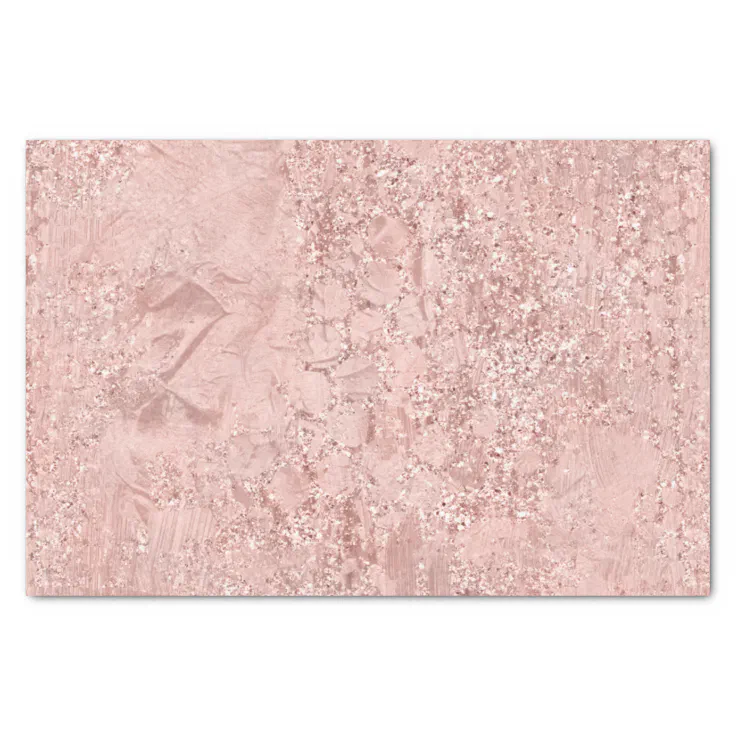 Pink Rose Gold Glass Glitter Delicate White Girly Tissue Paper | Zazzle