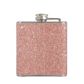 Pink Rose Gold Glitter and Sparkle Monogram Flask | Zazzle