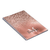 Pink Rose Gold Glitter Confetti Monogram Initial Notebook | Zazzle