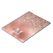 Pink Rose Gold Glitter Confetti Monogram Initial Notebook | Zazzle