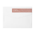 Pink Rose Gold Glitter Effect Return Address Wrap Around Label | Zazzle