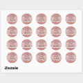 Pink Rose Gold Glitter Glam Sweet 16 Party Favor Classic Round Sticker ...