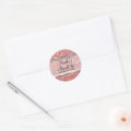 Pink Rose Gold Glitter Glam Sweet 16 Party Favor Classic Round Sticker ...