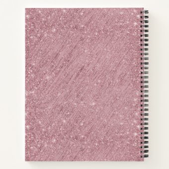 Pink Rose Gold Glitter Monogram Script Sparkle Notebook | Zazzle