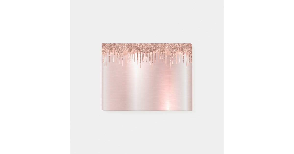 Pink Rose Gold Glitter Post-it® Notes | Zazzle