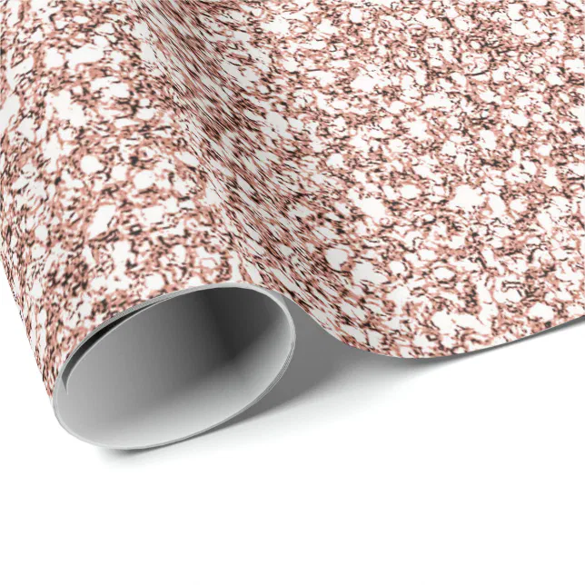 Pink Rose Gold Peach Blush Glitter Girly Makeup Wrapping Paper | Zazzle