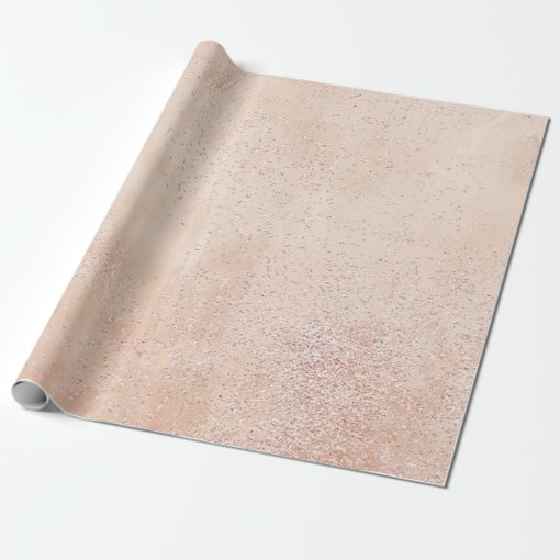 Pink Rose Gold Peach Blush Princess Girly Makeup Wrapping Paper | Zazzle