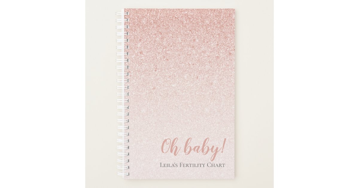 Pink Rose Gold Sparkle Fertility Chart Planner | Zazzle