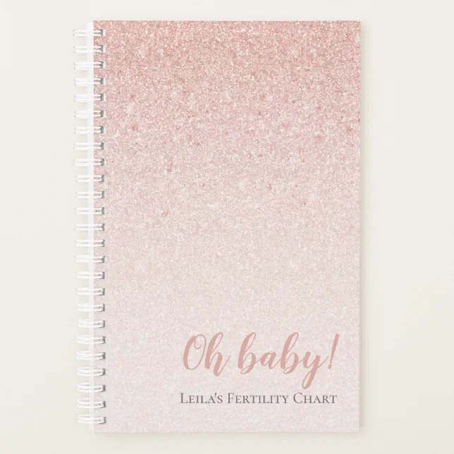 Pink Rose Gold Sparkle Fertility Chart Planner | Zazzle