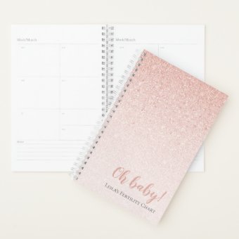 Pink Rose Gold Sparkle Fertility Chart Planner | Zazzle