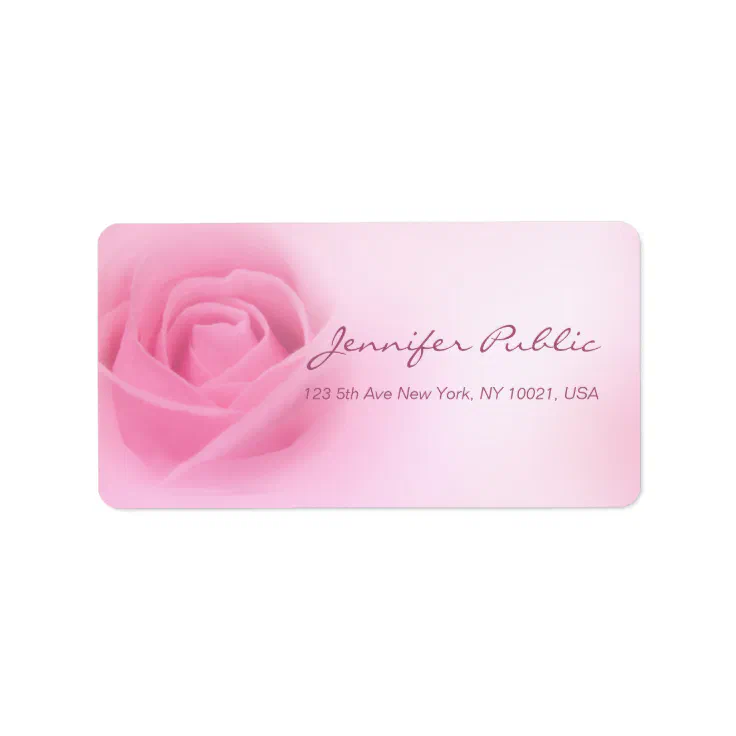 Pink Rose Handwritten Script Elegant Template Label | Zazzle