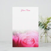 Pink Rose Letterhead | Zazzle