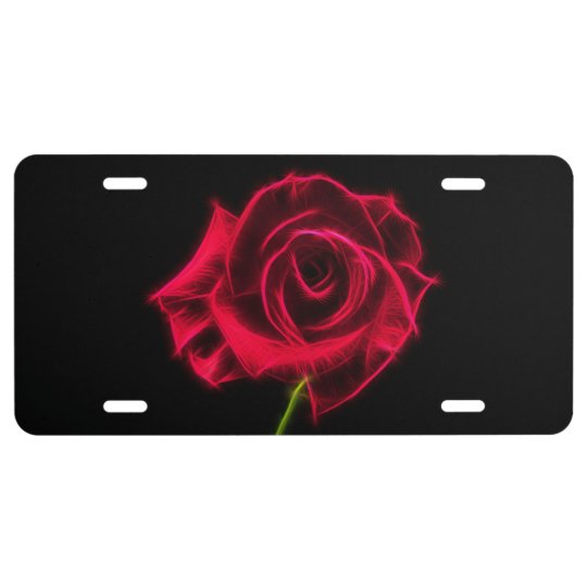 Pink Rose License Plate | Zazzle.com